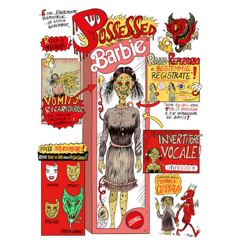 PUCK! | Poster Coloured A3 – POSSESSED BARBIE – Serendeepity